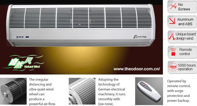 Natural Wind Compact Air Curtain , Cross Flow Type Airflow Air Cutter ...